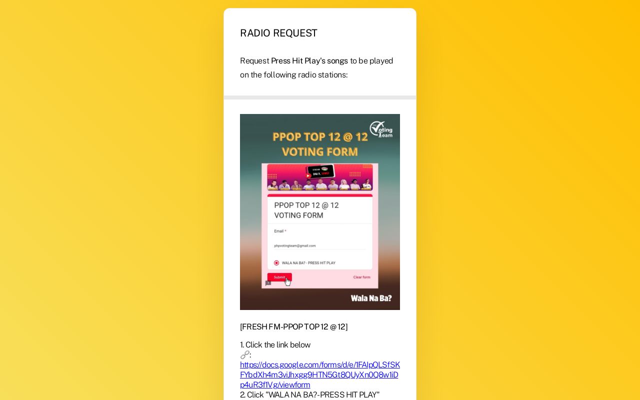 PHP Voting Team CARRD
